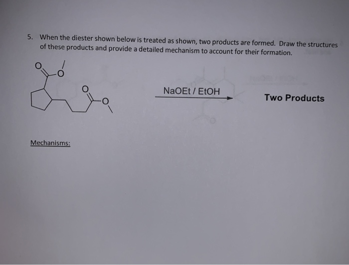 Solved when the diester shown below is treated as shown, two | Chegg.com