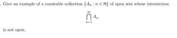 Solved . Give an example of a countable collection {An: n E | Chegg.com