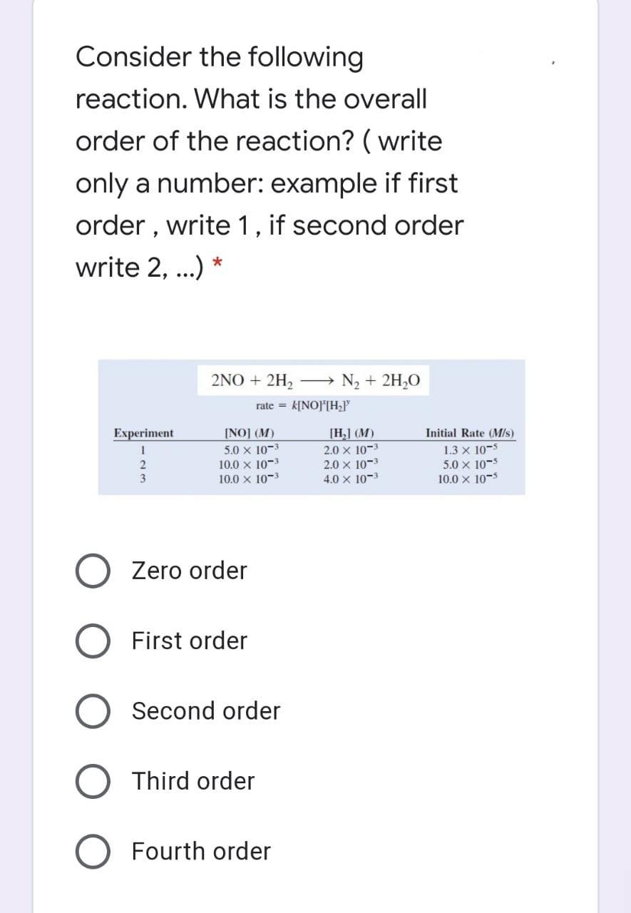 Solved Consider the following reaction. What is the overall | Chegg.com