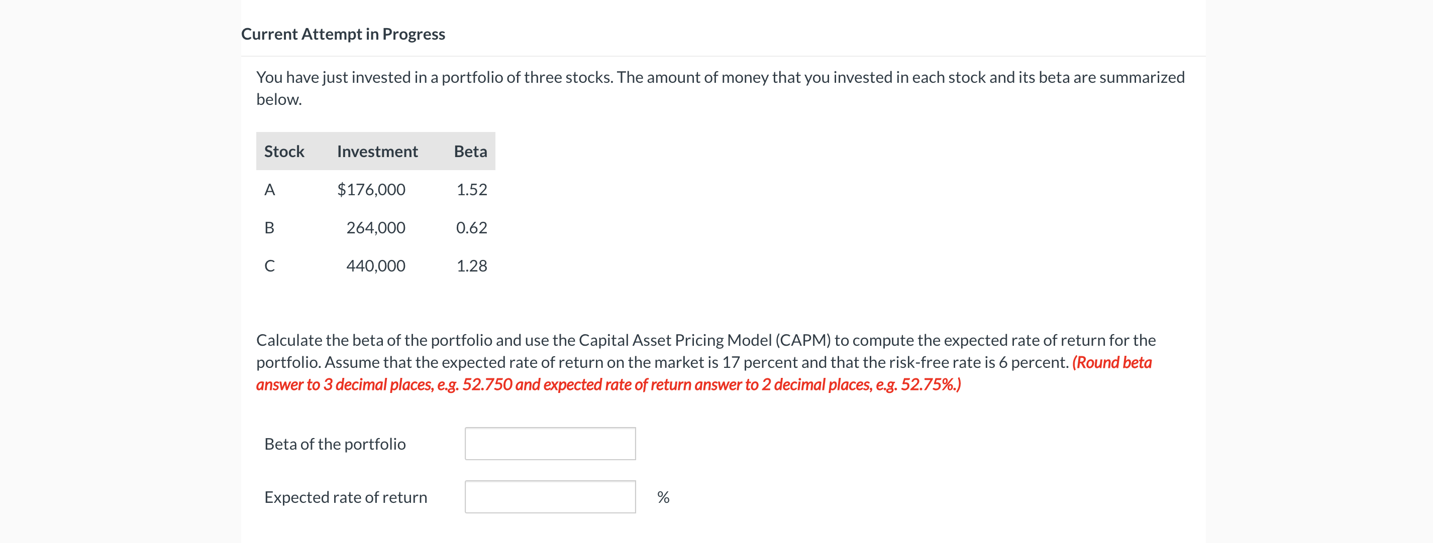 Solved Current Attempt in Progress You have just invested in | Chegg.com