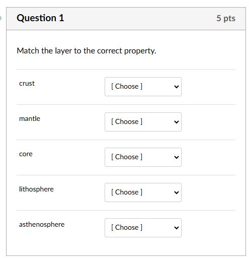 Solved Question 1Match the layer to the correct | Chegg.com