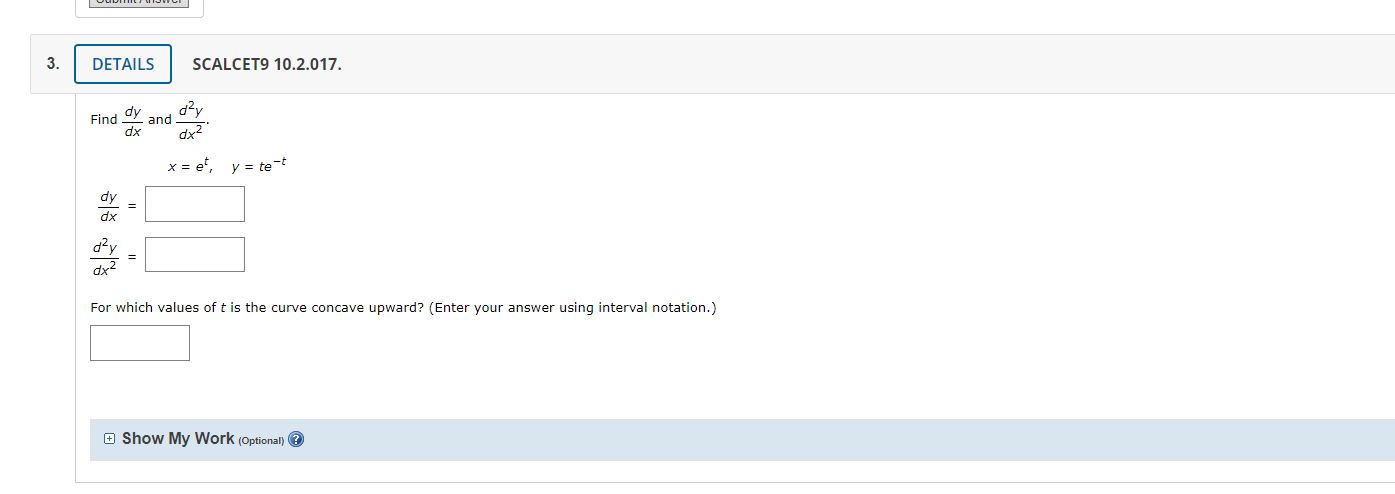 Solved Select the curve generated by the parametric | Chegg.com