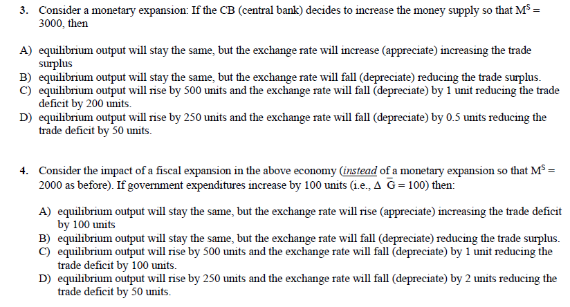Solved Refer to the following model of the economy for Q1-Q4 | Chegg.com