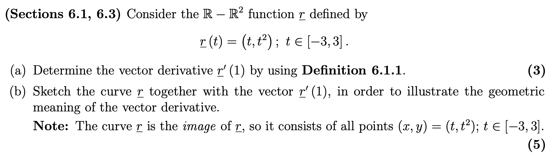 Solved > (Sections 6.1, 6.3) Consider the R – R2 function r | Chegg.com