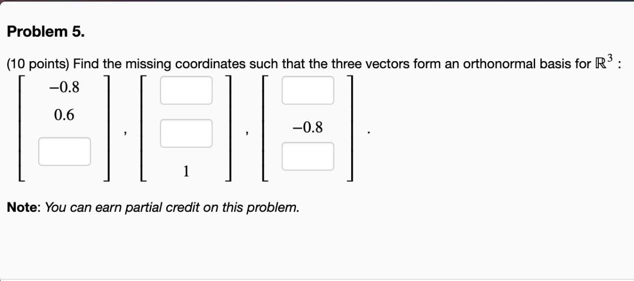 Solved Problem 5. (10 points) Find the missing coordinates | Chegg.com