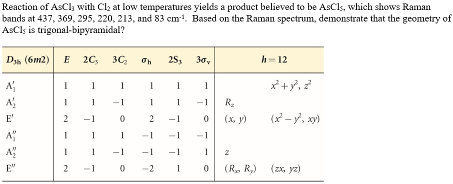 Solved Reaction of AsCl3 with Cl2 at low temperatures yields | Chegg.com