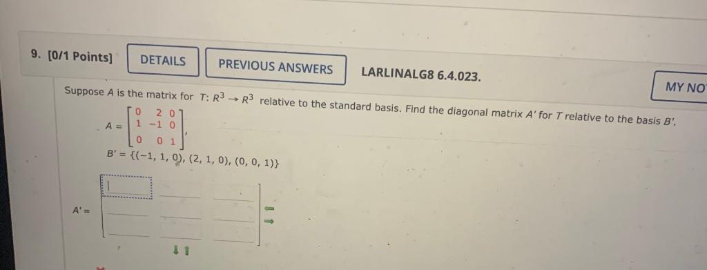 Solved Suppose A is the matrix for T:R3→R3 relative to the | Chegg.com