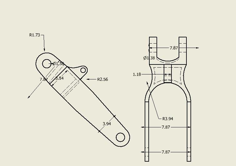 Solved This is technical drawing of the fork. We want to | Chegg.com