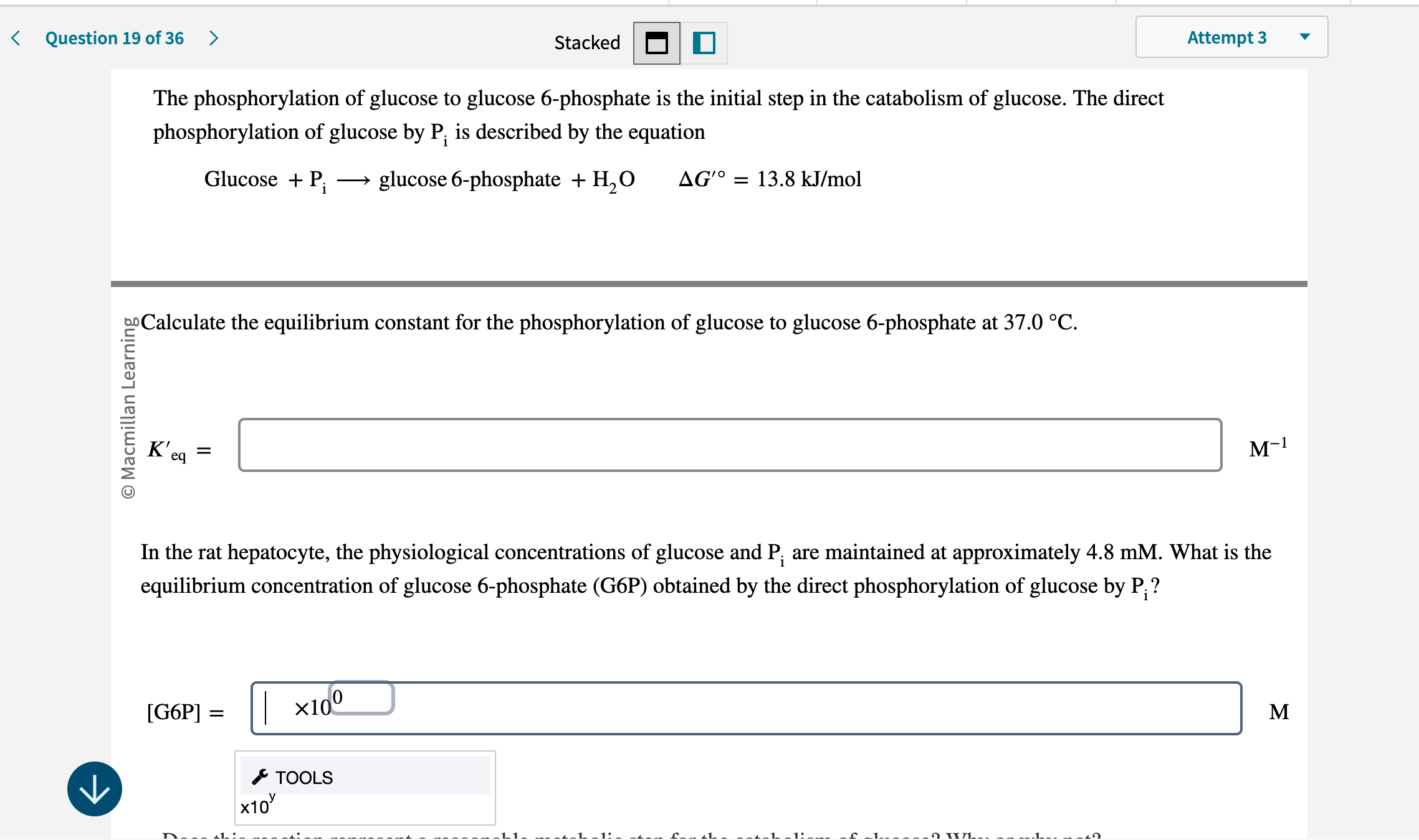 Solved The phosphorylation of glucose to glucose 6-phosphate | Chegg.com
