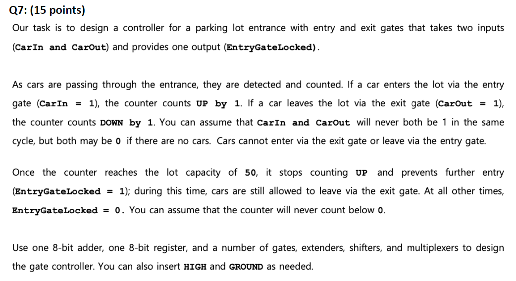 Solved Q7: (15 points) Our task is to design a controller | Chegg.com