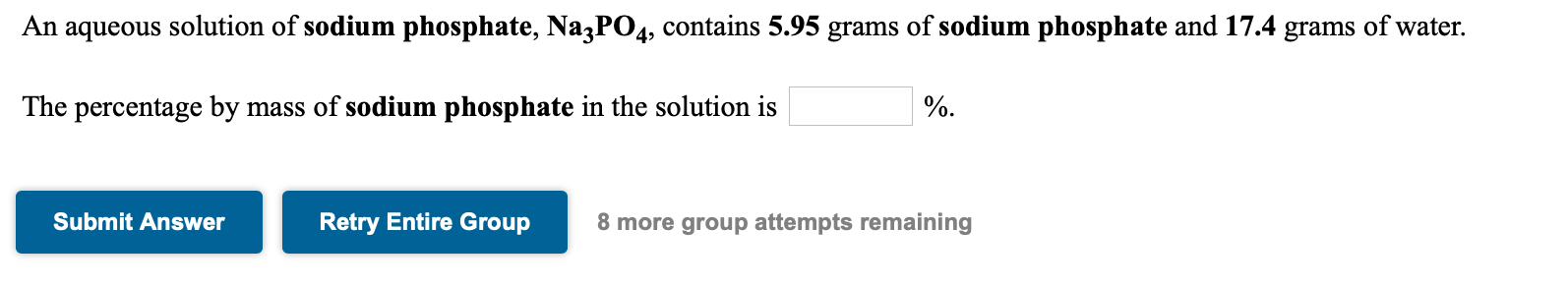 Solved An aqueous solution of sodium phosphate, Na3PO4, | Chegg.com