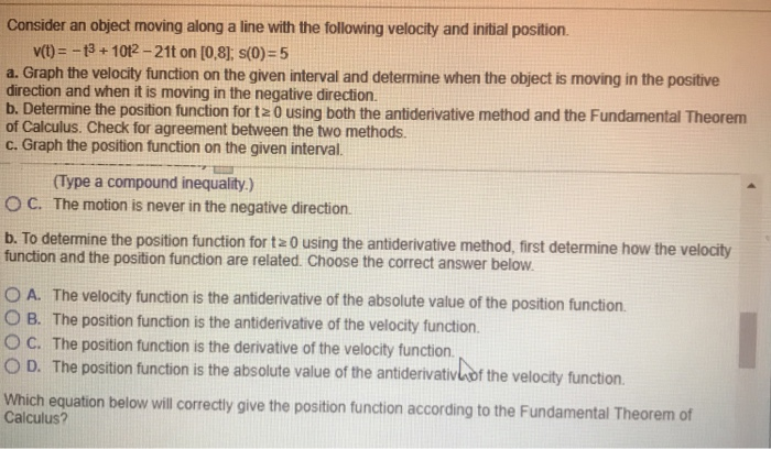 Solved Consider an object moving along a line with the | Chegg.com