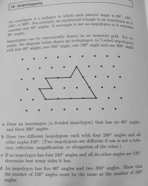 Solved 14 Isopolygons isopolygon as it An isopolygon is a | Chegg.com