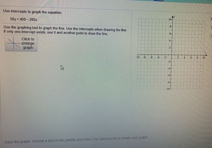 Solved Use intercepts to graph the equation. Ay 10- 50y | Chegg.com