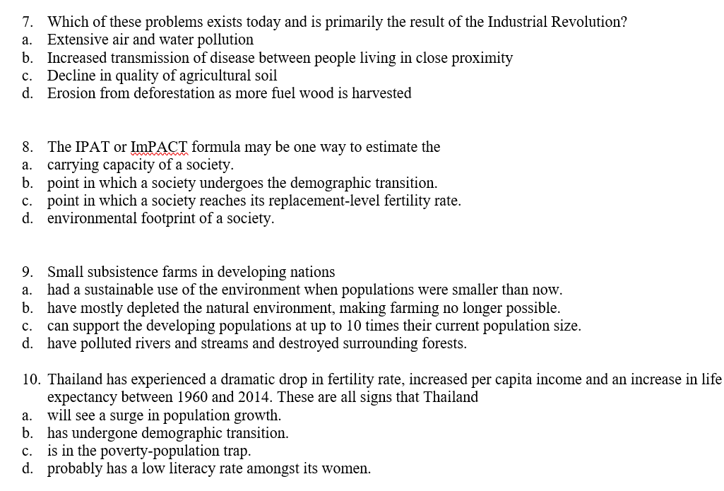 Solved 7. Which of these problems exists today and is | Chegg.com