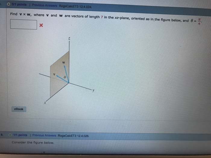 Solved Find vxw, where v and w are vectors of length 7 in | Chegg.com