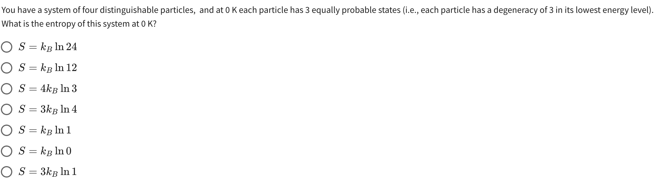 Solved You have a system of four distinguishable particles, | Chegg.com