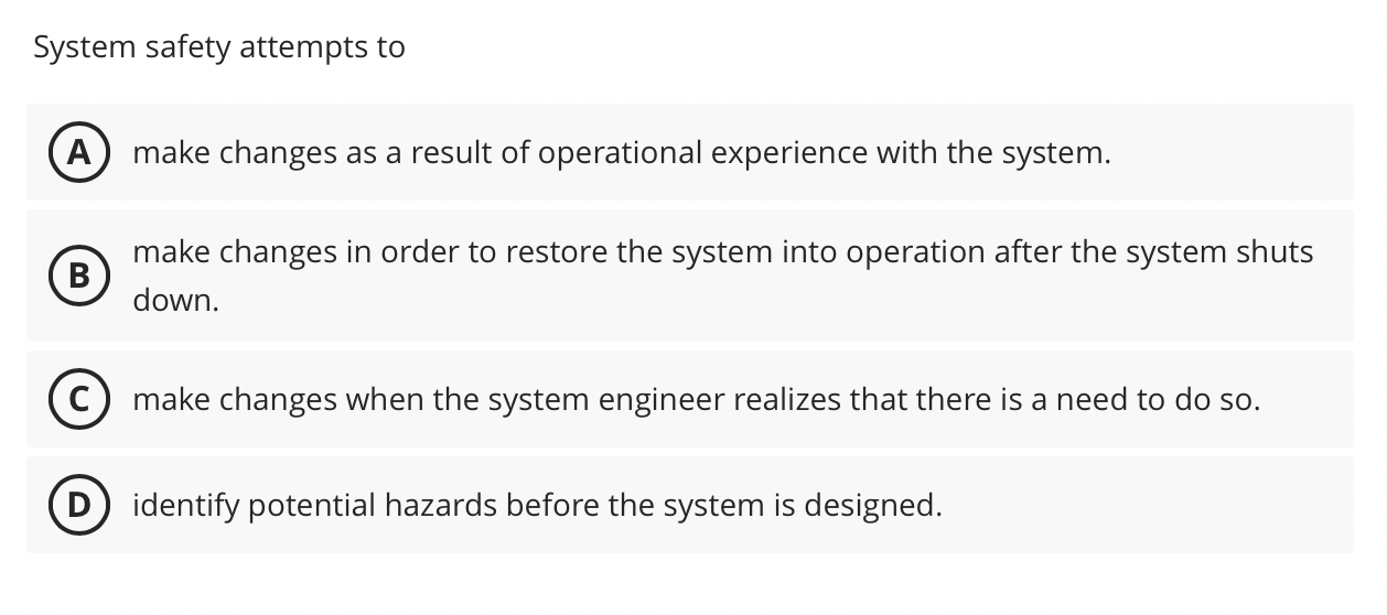 Solved The basic elements of the systems safety engineering | Chegg.com