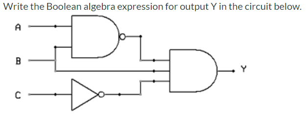 Solved Write the Boolean algebra expression for output Y in | Chegg.com
