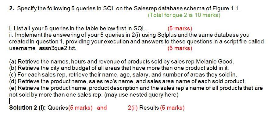 Solved 2. Specify the following 5 queries in SQL on the | Chegg.com