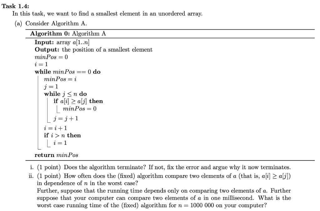 Solved Task 1.4: In this task, we want to find a smallest | Chegg.com