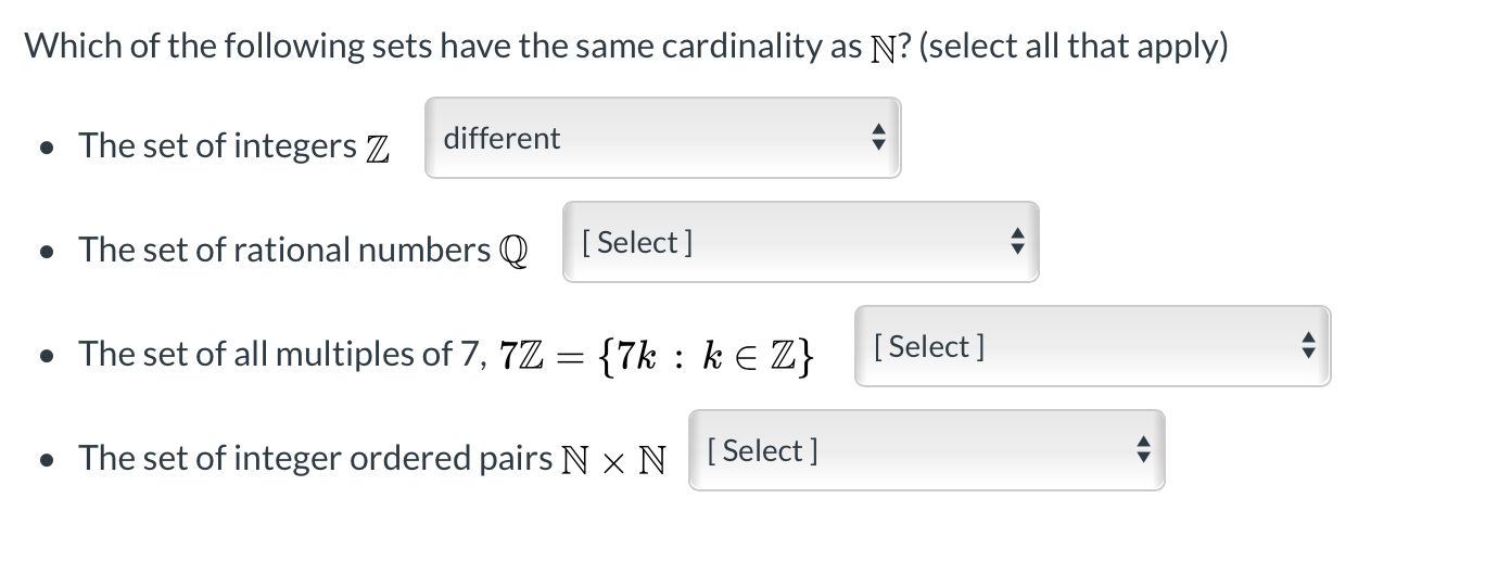Solved Two infinite sets A and B have the same cardinality | Chegg.com