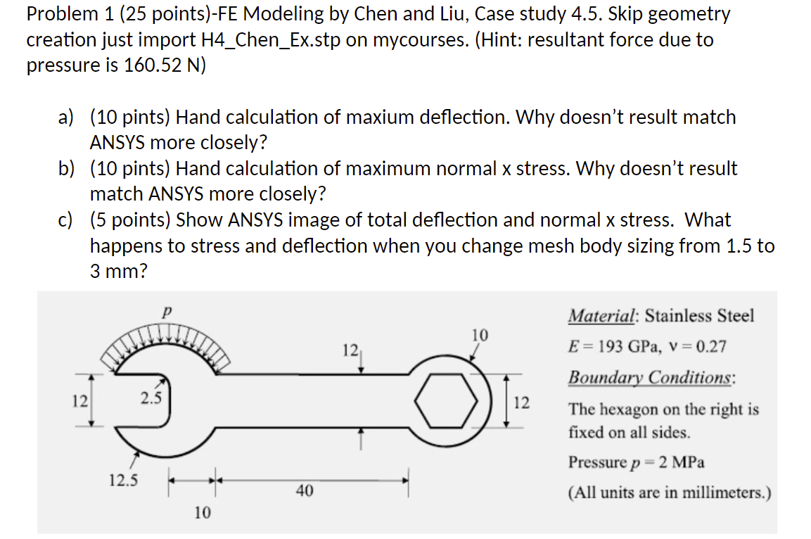 Solved Problem 1 (25 points)-FE Modeling by Chen and Liu, | Chegg.com