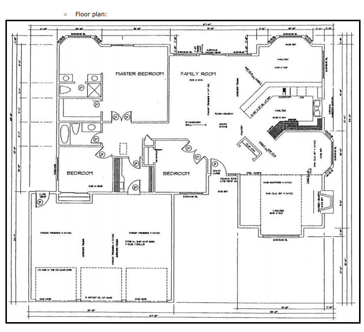 Use the floor plan to sketch Front and Right | Chegg.com