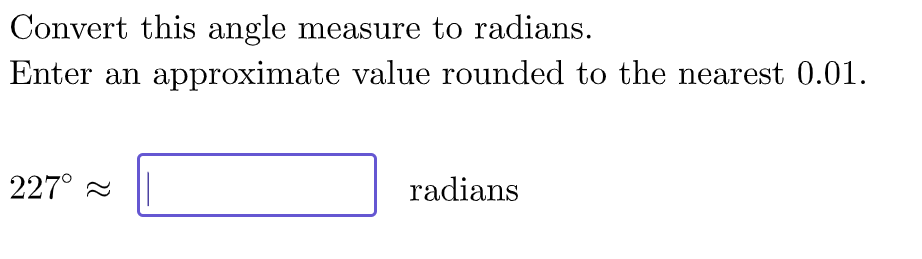 Solved Convert this angle measure to radians.Enter an | Chegg.com