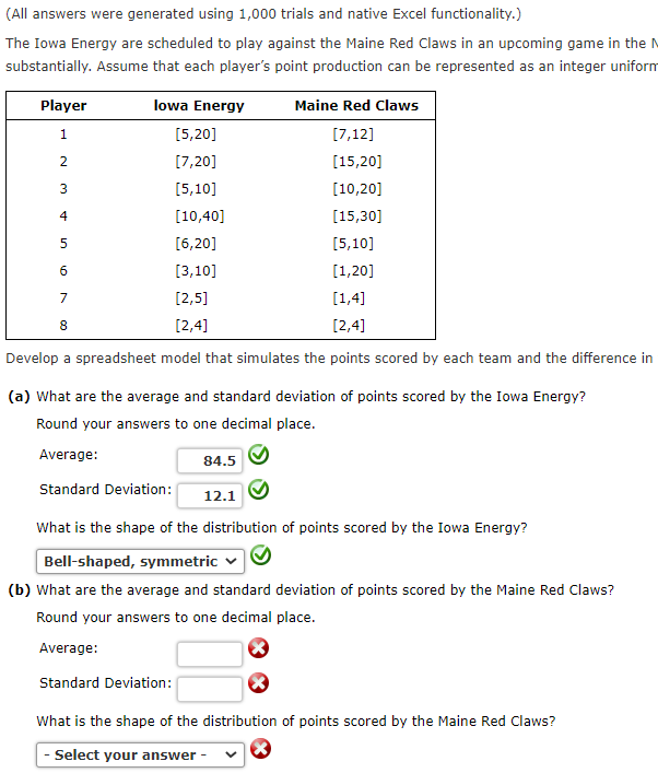 (All answers were generated using 1,000 trials and | Chegg.com