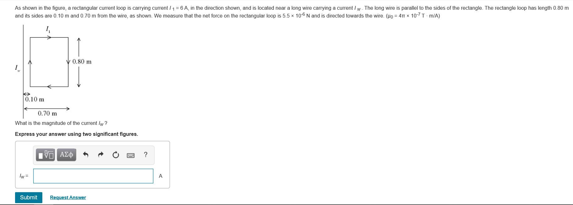 Solved As shown in the figure, a rectangular current loop is | Chegg.com