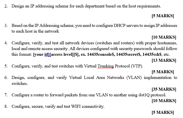 Table 1. Network Host Requirements Department/Office | Chegg.com