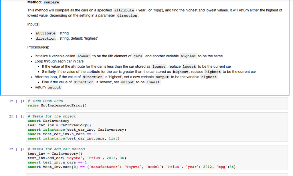 Q5 - Car Inventory (1.25 points) For this question | Chegg.com