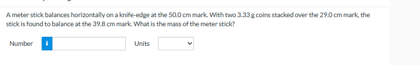 Solved A meter stick balances horizontally on a knife-edge | Chegg.com