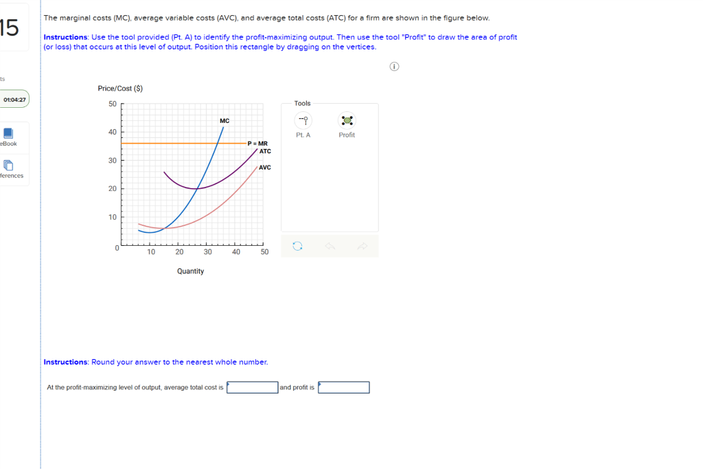 Solved The marginal costs (MC), average variable costs | Chegg.com