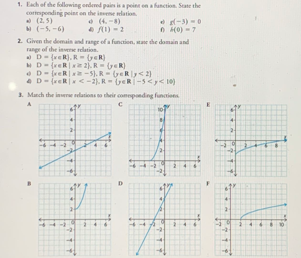 Solved 1. Each of the following ordered pairs is a point on | Chegg.com