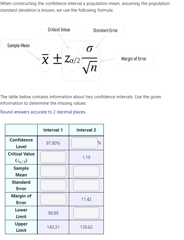 Solved When constructing the confidence interval a | Chegg.com