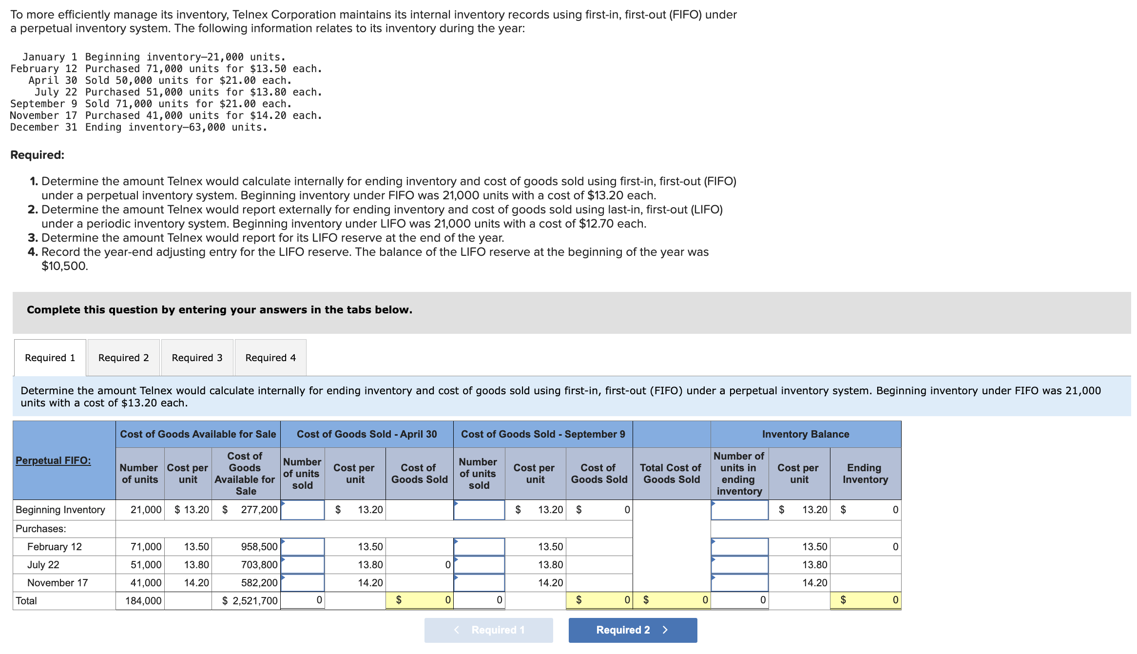 Solved To more efficiently manage its inventory, Telnex | Chegg.com