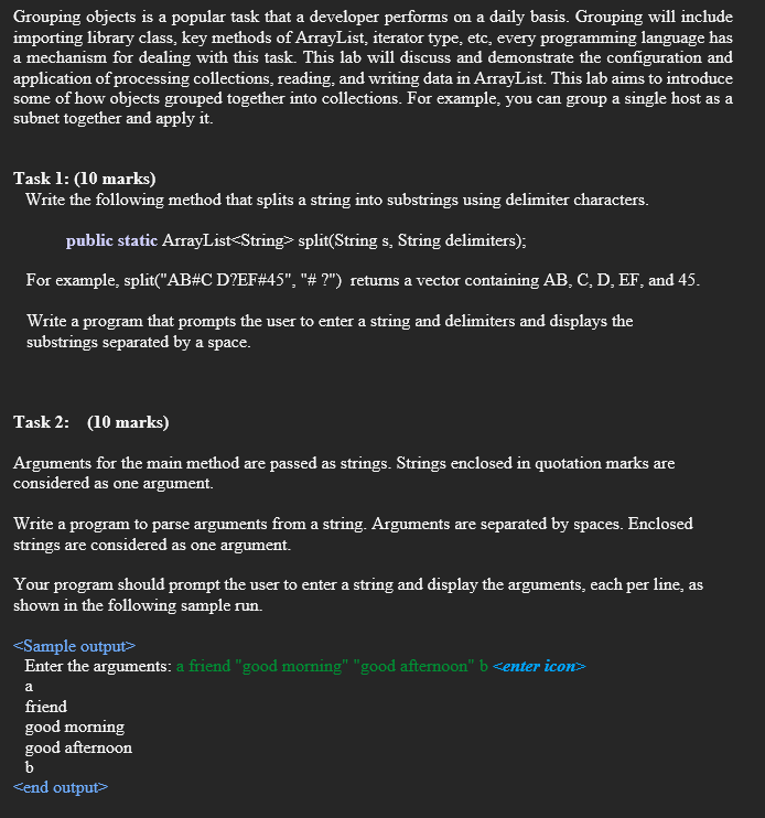 Solved a Grouping objects is a popular task that a developer | Chegg.com