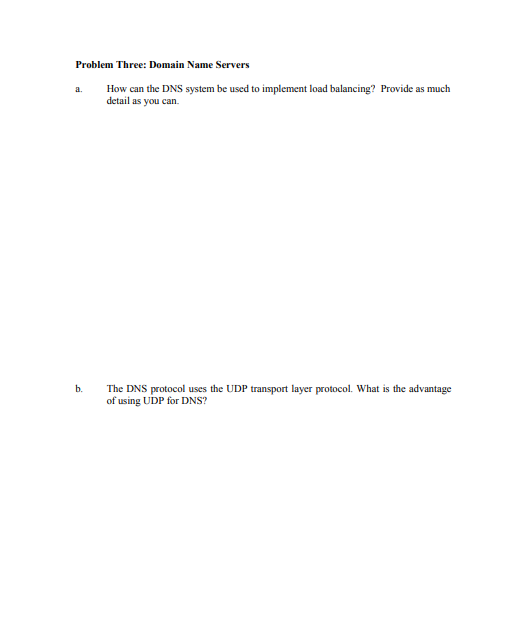 Solved Problem Two: Network performanceAssume the | Chegg.com