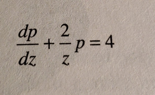Solved dp 2 +-p=4 dz | Chegg.com