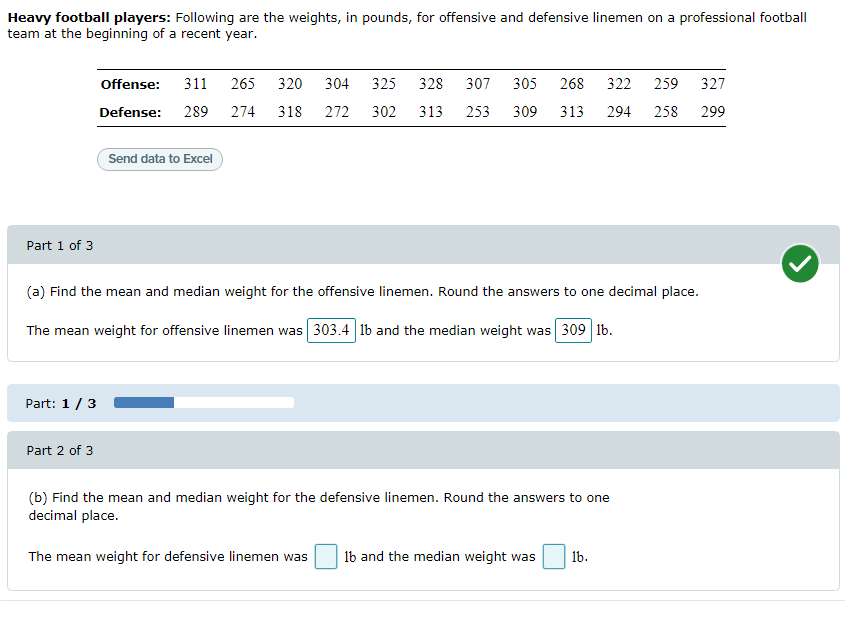 Solved Heavy football players: Following are the weights, in | Chegg.com