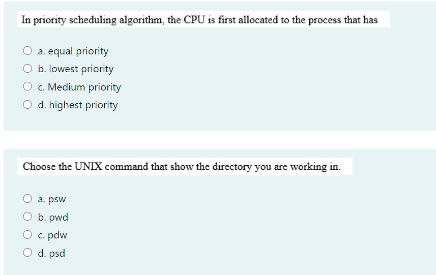 Solved In priority scheduling algorithm, the CPU is first | Chegg.com
