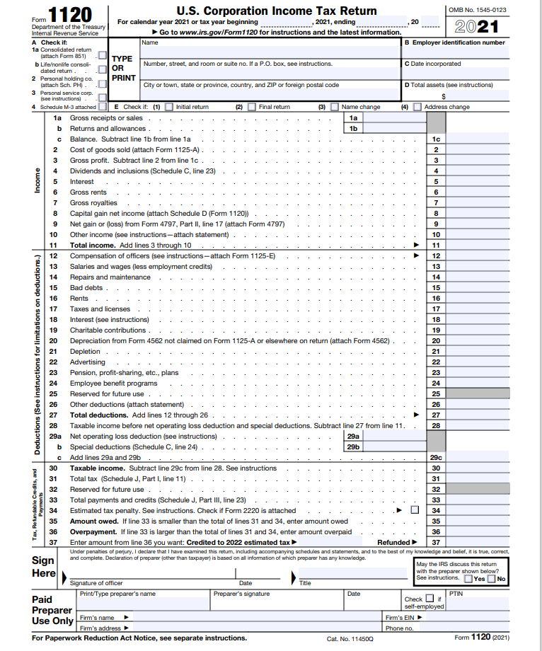 Please fill out schedule M-1 and form 1120 pg 1 only | Chegg.com
