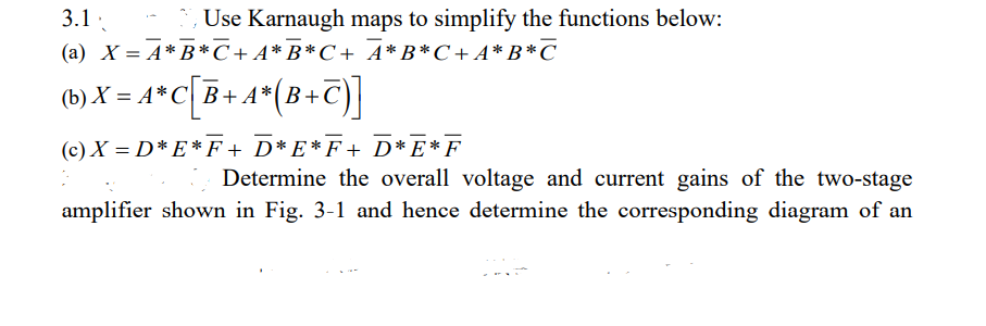 Solved 3.1 Use Karnaugh maps to simplify the functions | Chegg.com