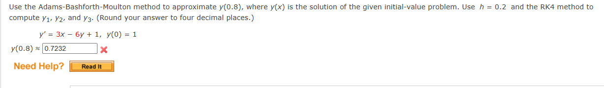 Solved Use the Adams-Bashforth-Moulton method to approximate | Chegg.com