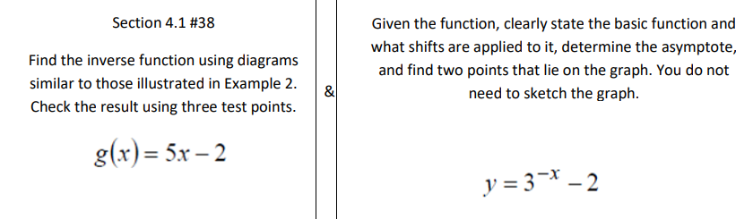 Solved Section 4.1#38 Find the inverse function using | Chegg.com