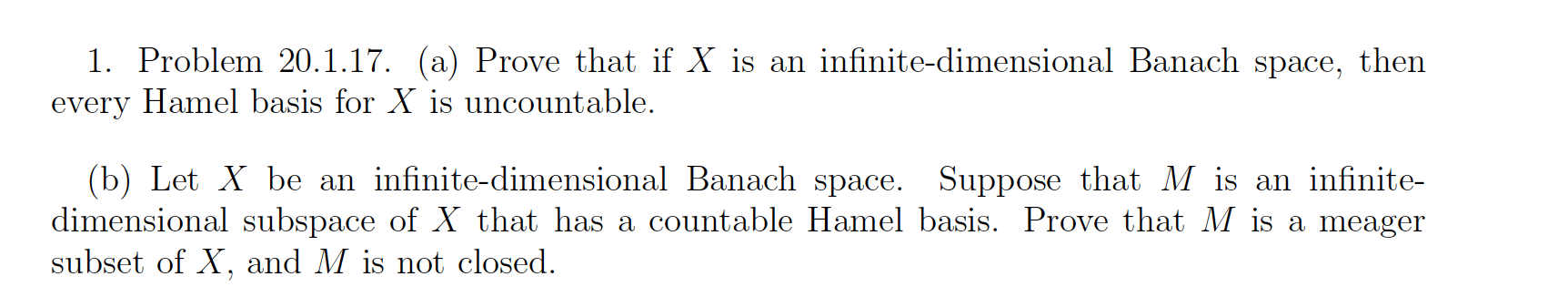 Solved 1. Problem 20.1.17. (a) Prove that if X is an | Chegg.com
