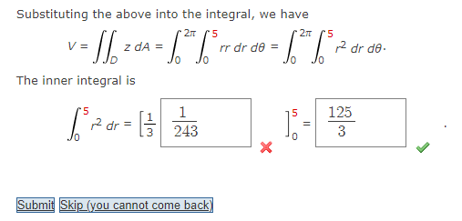 Solved Substituting the above into the integral, we have | Chegg.com