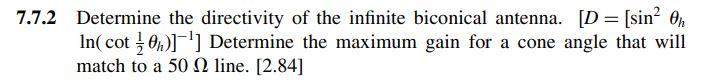 7.7.2 Determine the directivity of the infinite | Chegg.com